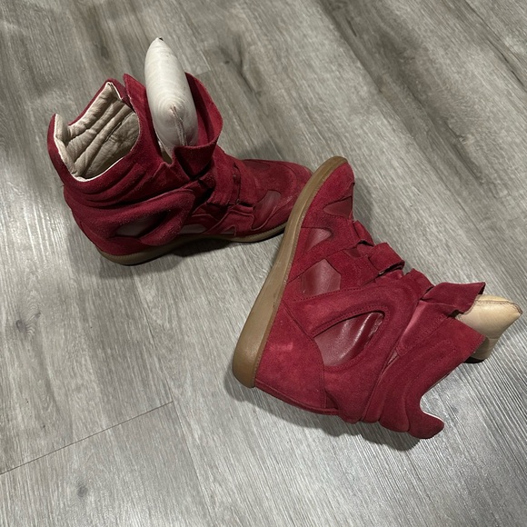Isabel Marant | Shoes | Isabel Marant Red Hightop Sneakers | Poshmark